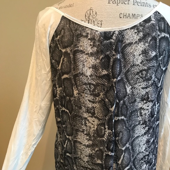 Maude | Tops | Long Sleeve Sheer Snake Skin Top | Poshmark